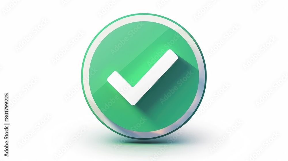 Green check mark icon in a circle. Check list button icon Generative Ai ...