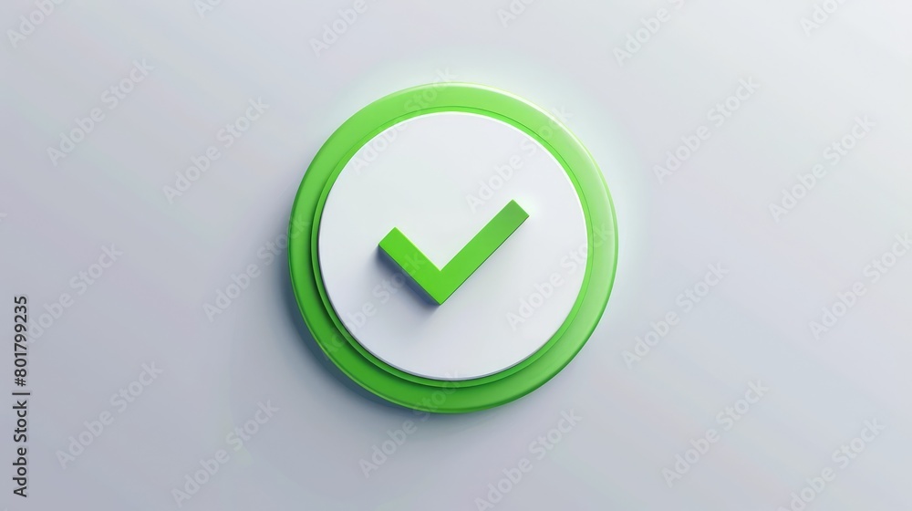 Green check mark icon in a circle. Check list button icon Generative Ai ...