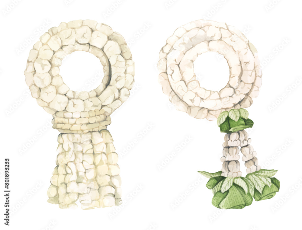Set of Thai garland colorful flower for Mother's day, Songkran festival ...