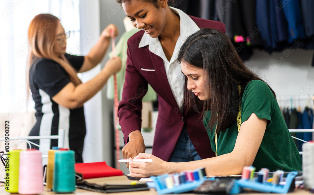 Collaboration and creativity in fashion design of teamwork, three ...