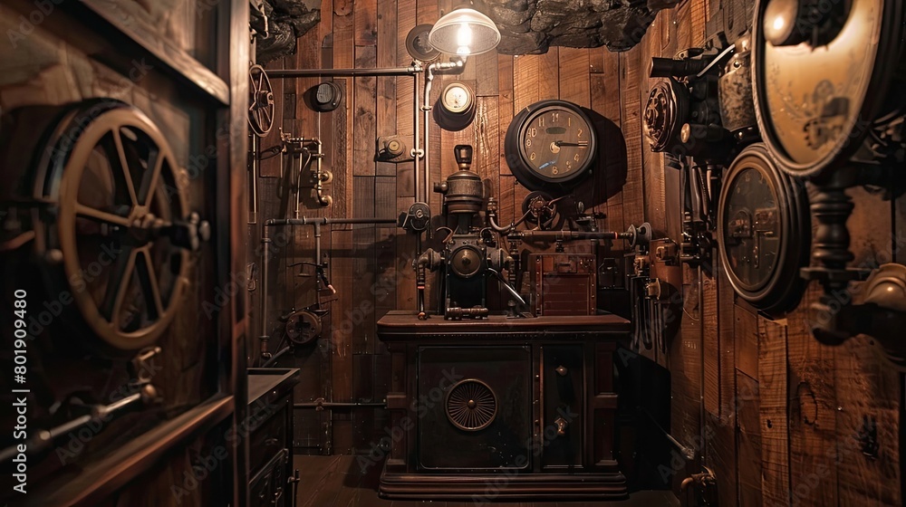 Victorian steampunk-inspired escape room with vintage props, hidden ...