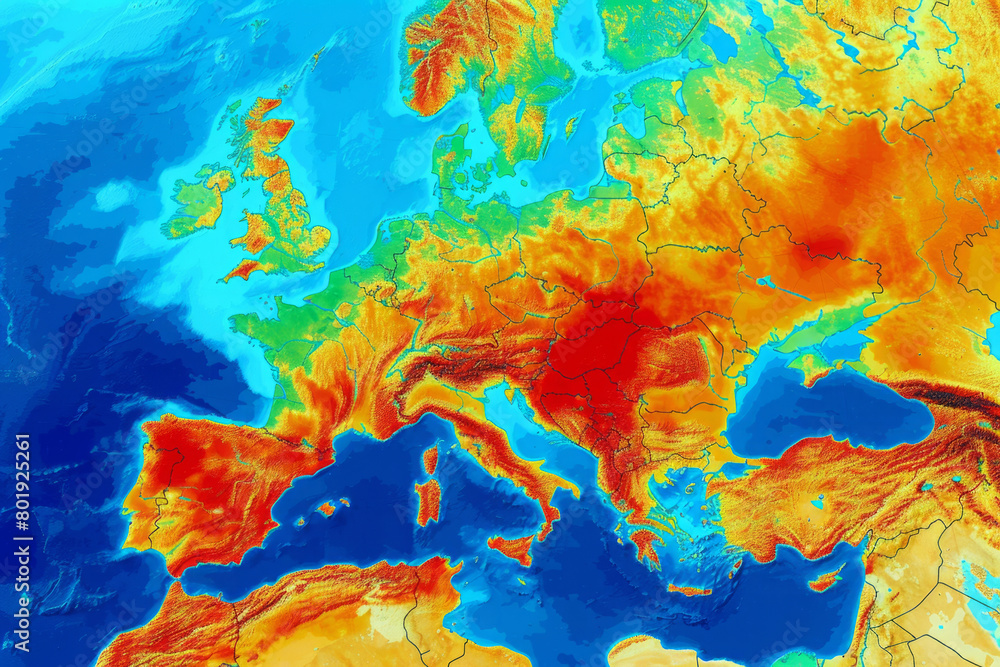 Satellite map illustrates the summer heat on the European continent ...