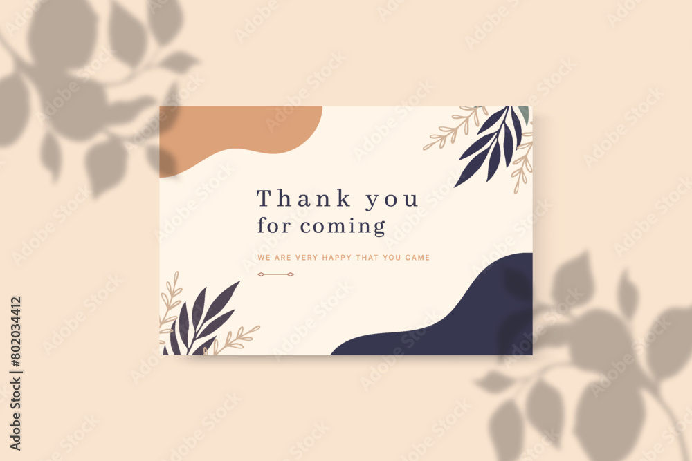 Thank you card template design. Stock Vector | Adobe Stock
