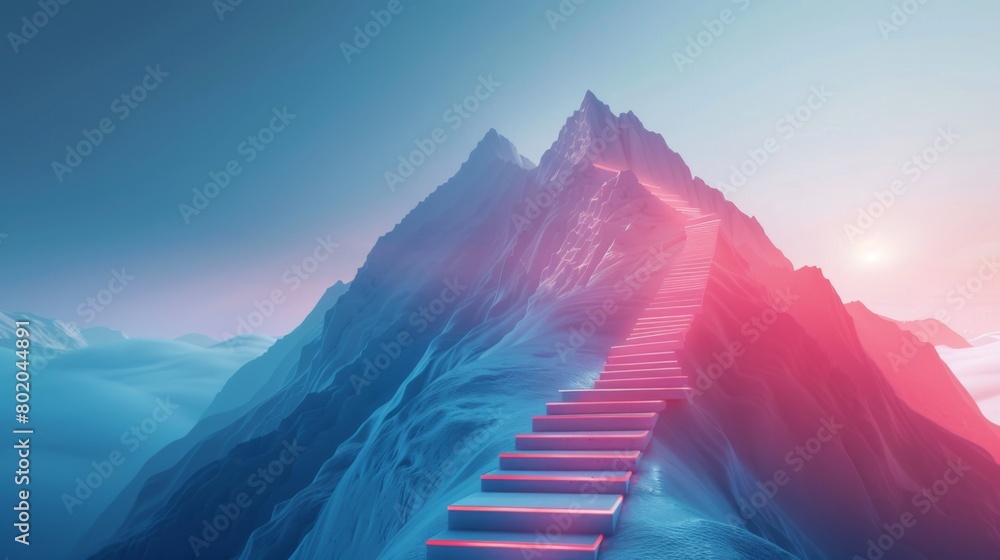 Goal to success for level up with pathway line or step route to ...