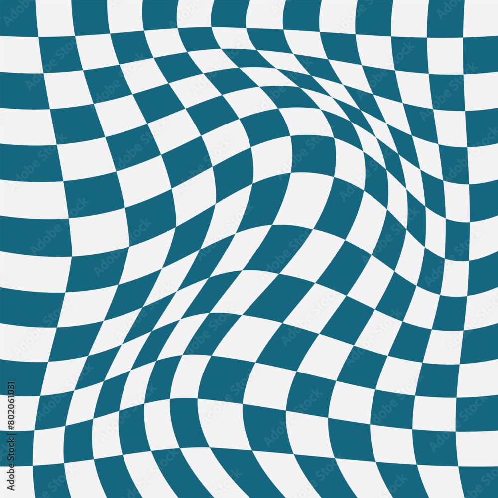 Trippy checkerboard background, wavy checker pattern, optical illusion ...