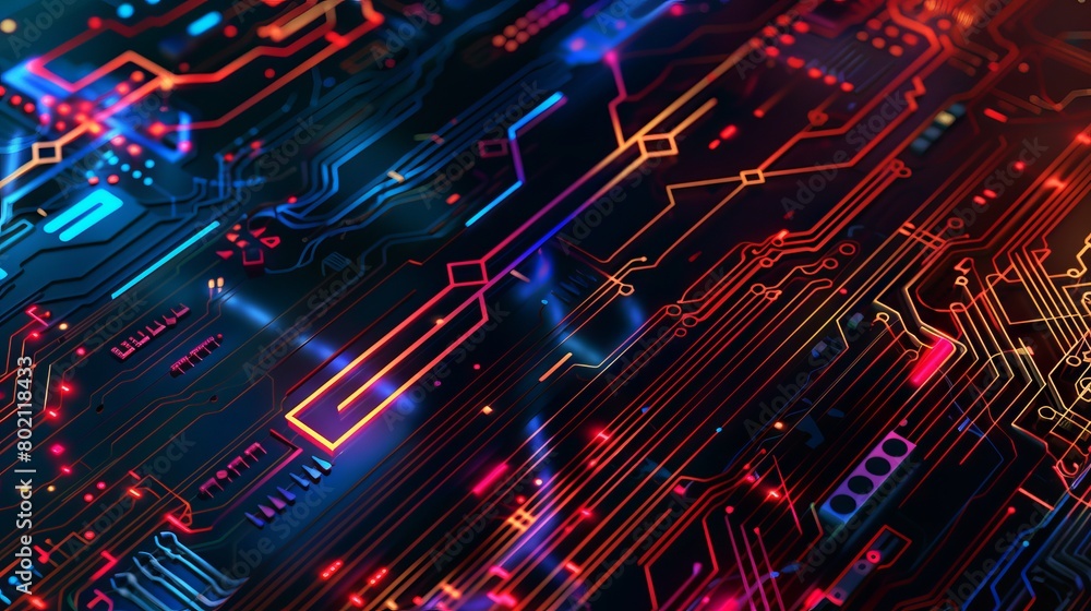 Modern Futuristic Circuit Board Vector Banner Design for Technology and ...