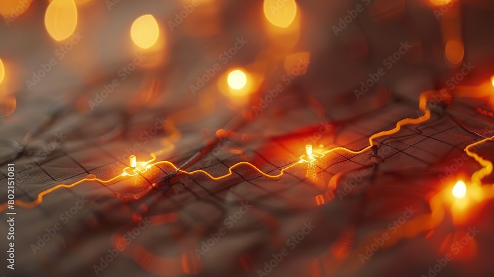 ECG electrode placement demonstration, heart rhythm mapping, close up ...
