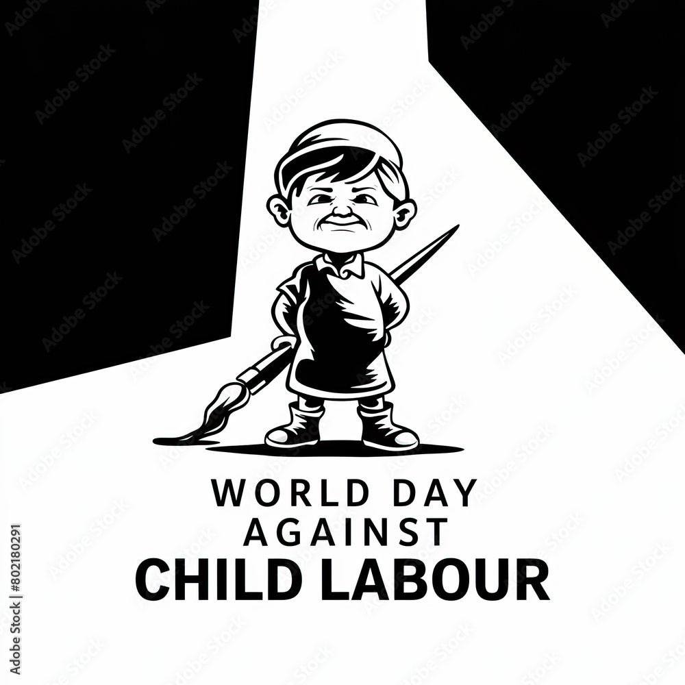 Стоковая иллюстрация «World day against child labour, June 12. World ...
