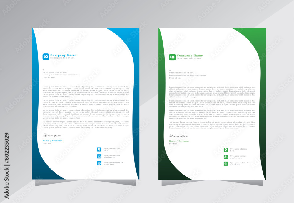 Stock-Vektorgrafik „Modern professional Letterhead design template ...