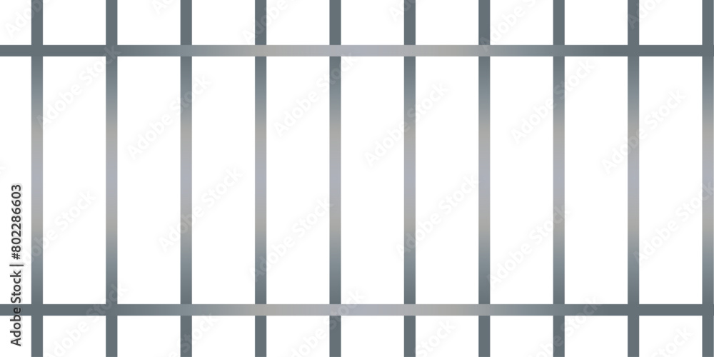 Realistic prison cage. 3d metal prison bars isolated on white ...