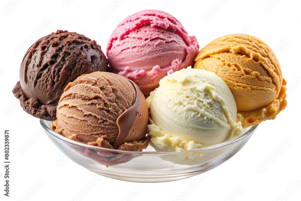 Isolated Scoop of Ice Cream: A scoop of creamy ice cream isolated on a ...