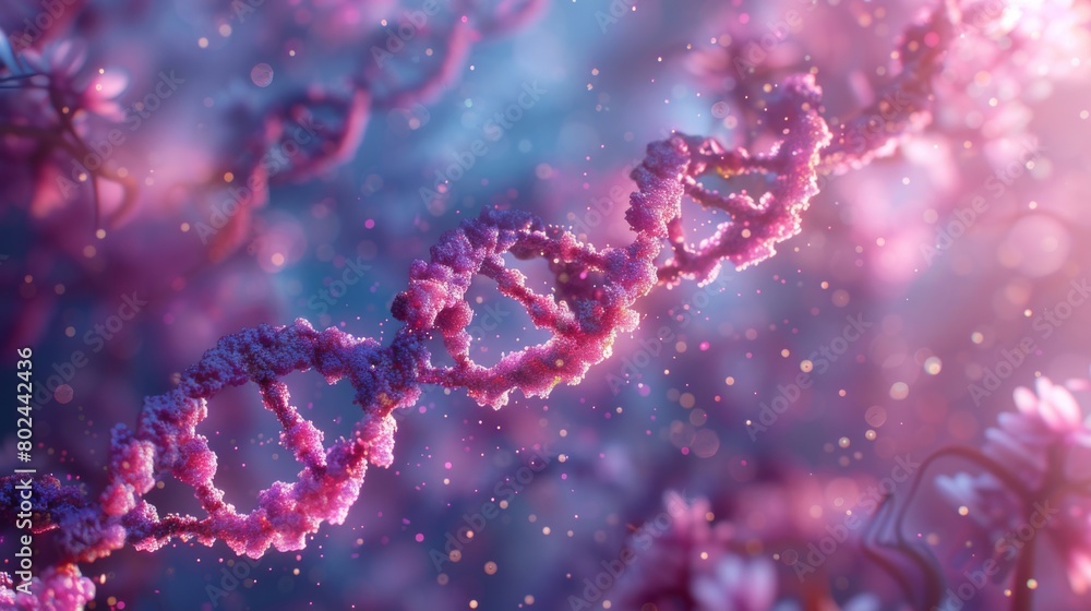 3D rendering image illustrating the process of DNA packaging into ...