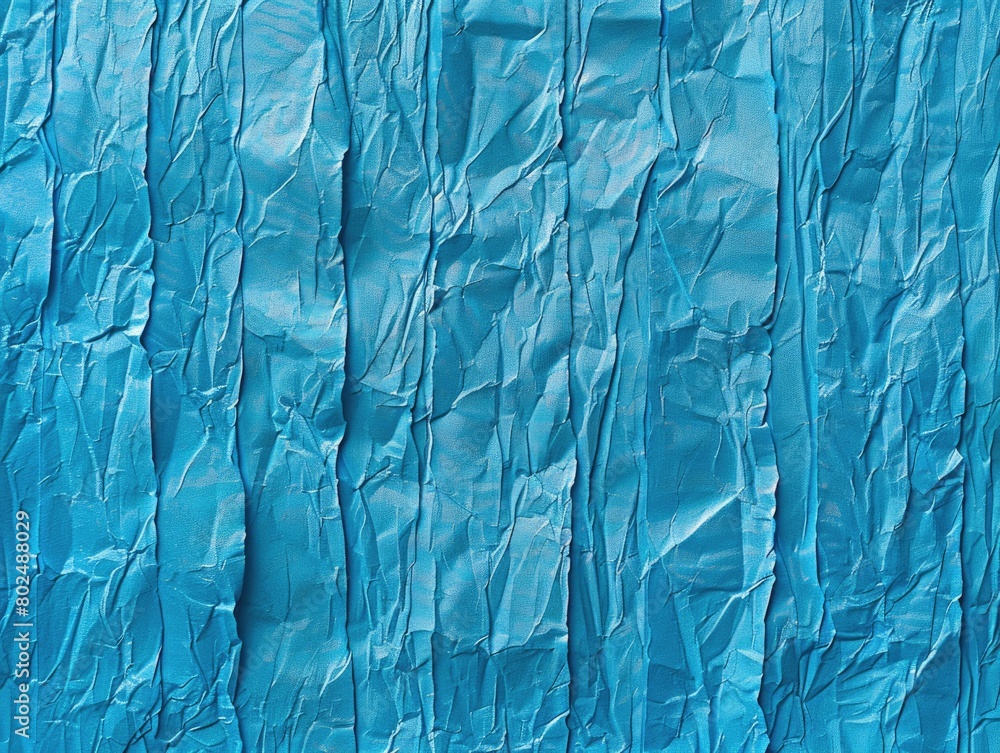 Bright Blue Crepe Paper Texture. Vertical Lines Background with ...