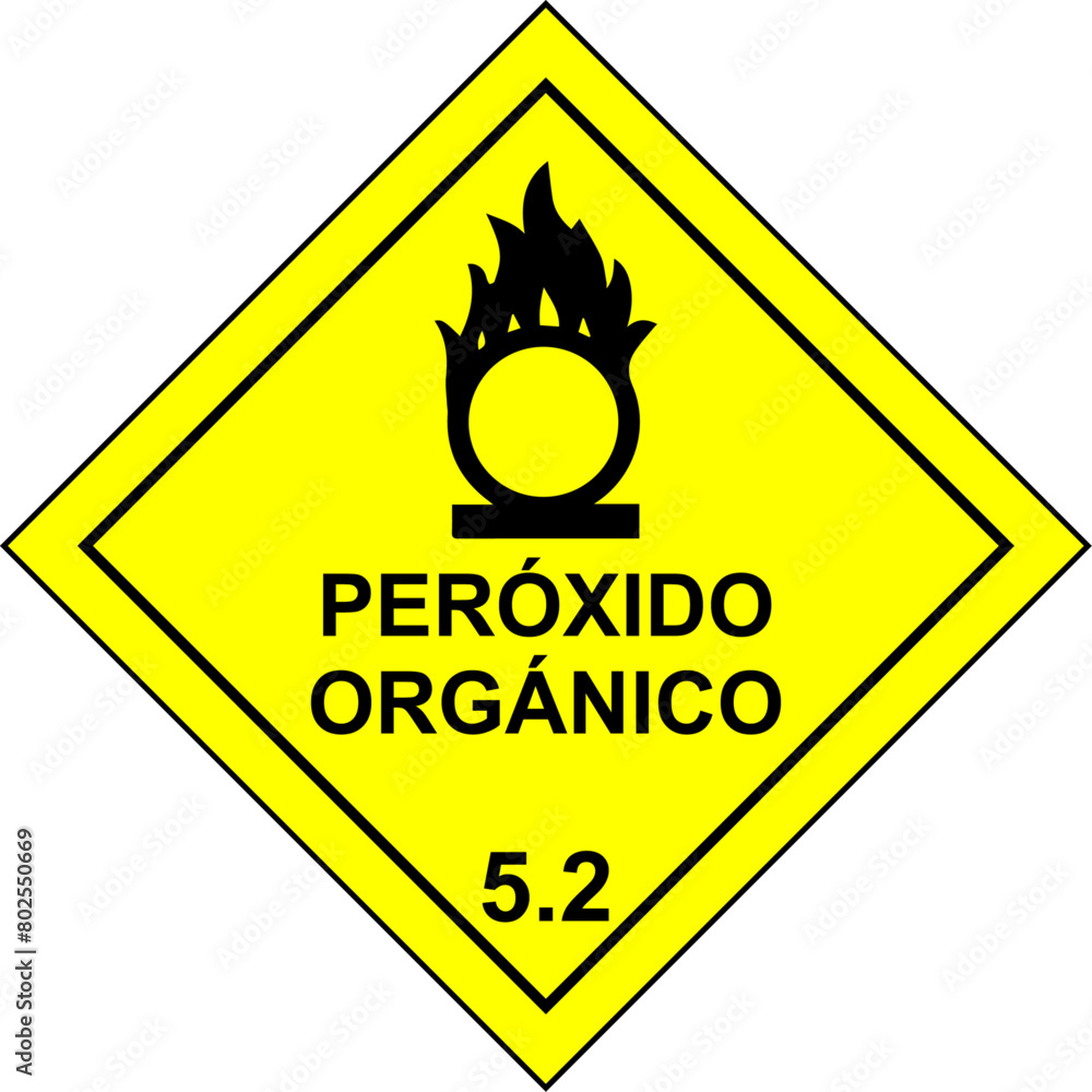 vm5.2, combustible, inflamables, señales, peróxido orgánico, pictograma ...