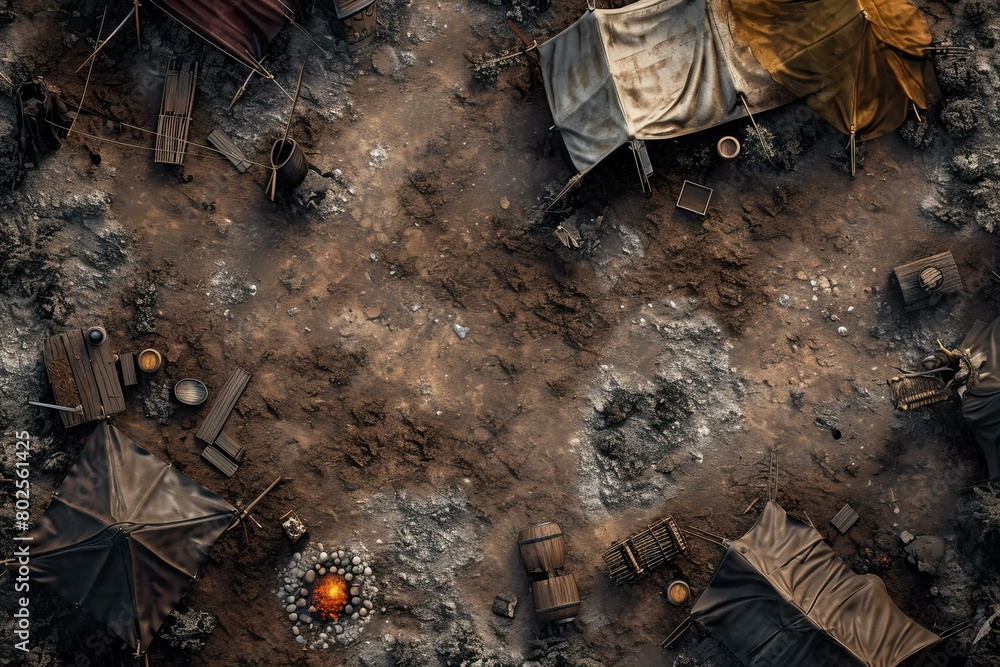 DnD Battlemap settler, camp, battlemap, mud, skirmish, frontier Stock ...