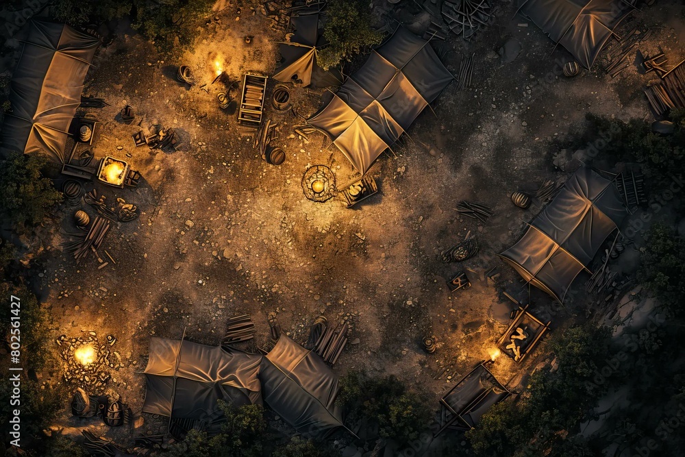 Ilustración de Stock DnD Battlemap settler, camp, battlemap, mud, map ...