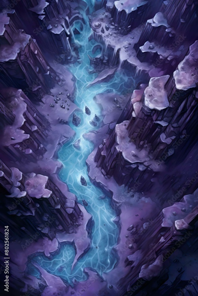 DnD Battlemap ice, cavern, glacier, arctic, structure, labyrinthine ...