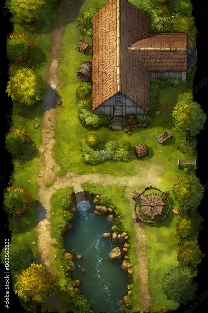 DnD Battlemap Farm in the Feywild Crossing. Stock Illustration | Adobe ...