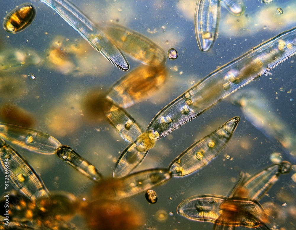 Bacteria under a microscope. Illustration of a bacteria. Actinobacteria ...