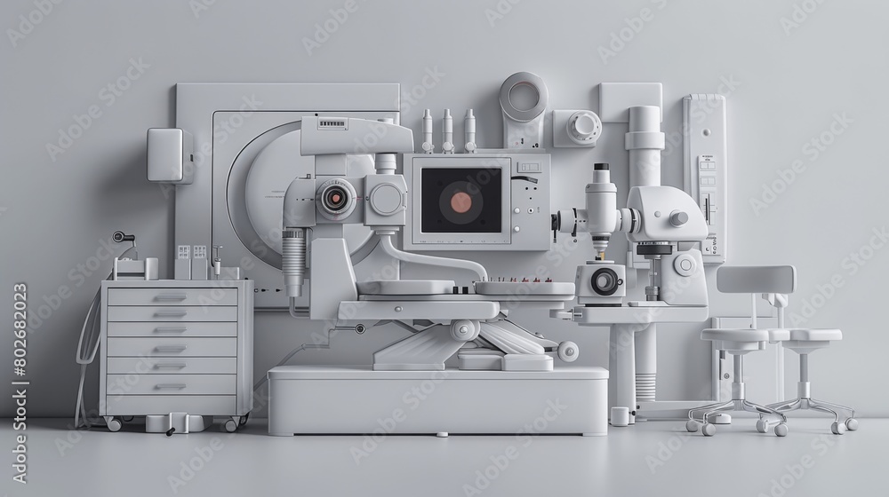 3D rendering image depicting components of a comprehensive eye ...