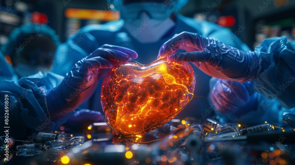 3D rendering image showcasing the surgical procedure of liver ...