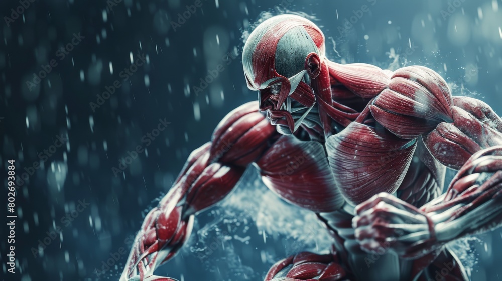 3D rendering image demonstrating the effects of muscle fatigue ...