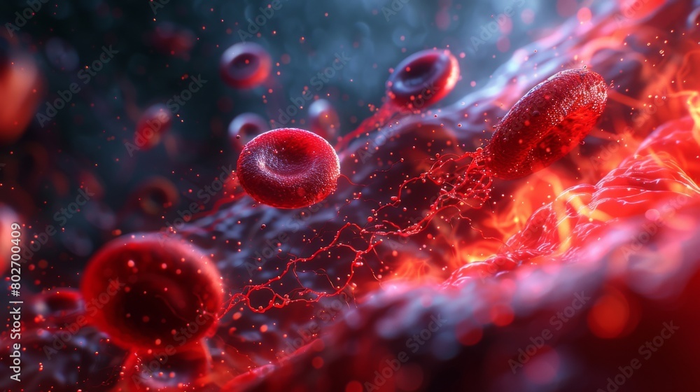 Red Blood Cell Deformability, An informative 3D rendering image ...