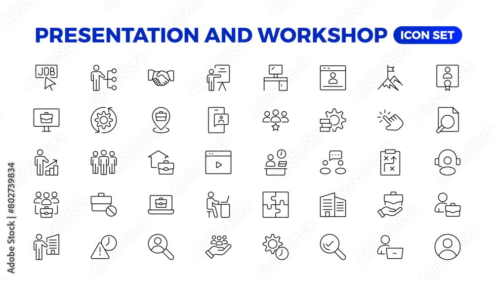 Workshop icon set. Containing team building, collaboration, teamwork ...