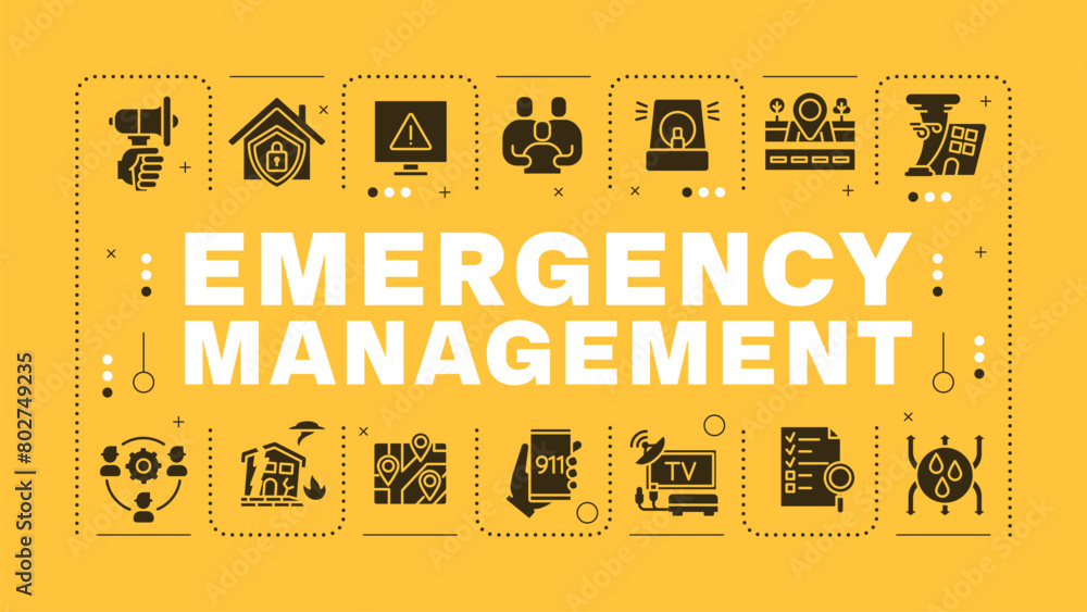 Emergency management yellow word concept. Fire detection systems. Home ...
