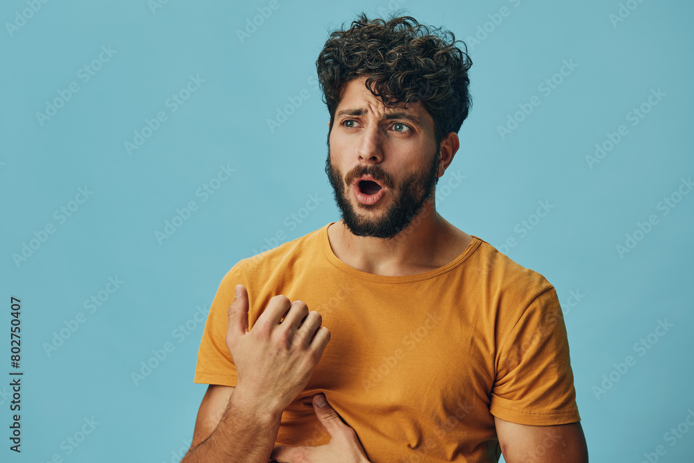 Adult man background face young handsome guy attractive expression ...