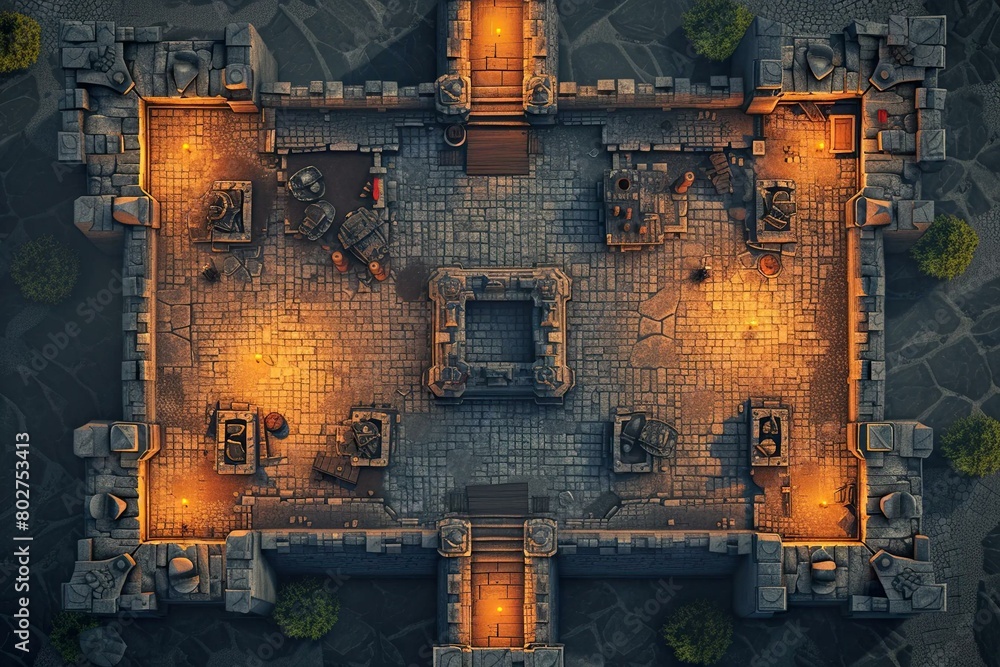 Ilustración de Stock DnD Battlemap castle, armory, battlemap, defend ...