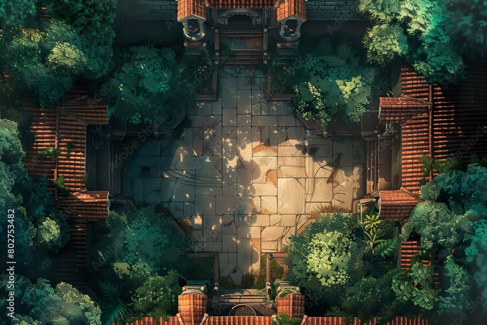 Ilustración de Stock DnD Battlemap medieval, castle, battle, map ...