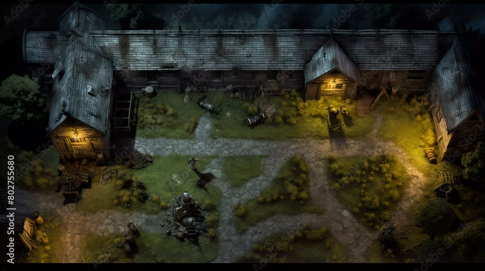 Ilustración de Stock DnD Battlemap Farm of the Haunted - Spooky farm ...