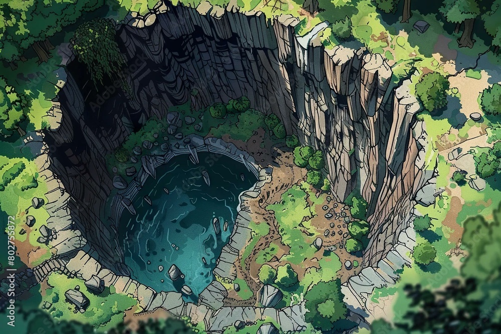 DnD Battlemap Cave Battle Map with Giants-Fantasy Setting. Stock ...