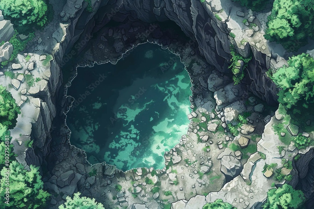 Ilustración de Stock DnD Battlemap Giants' Cave battlemap stylized ...