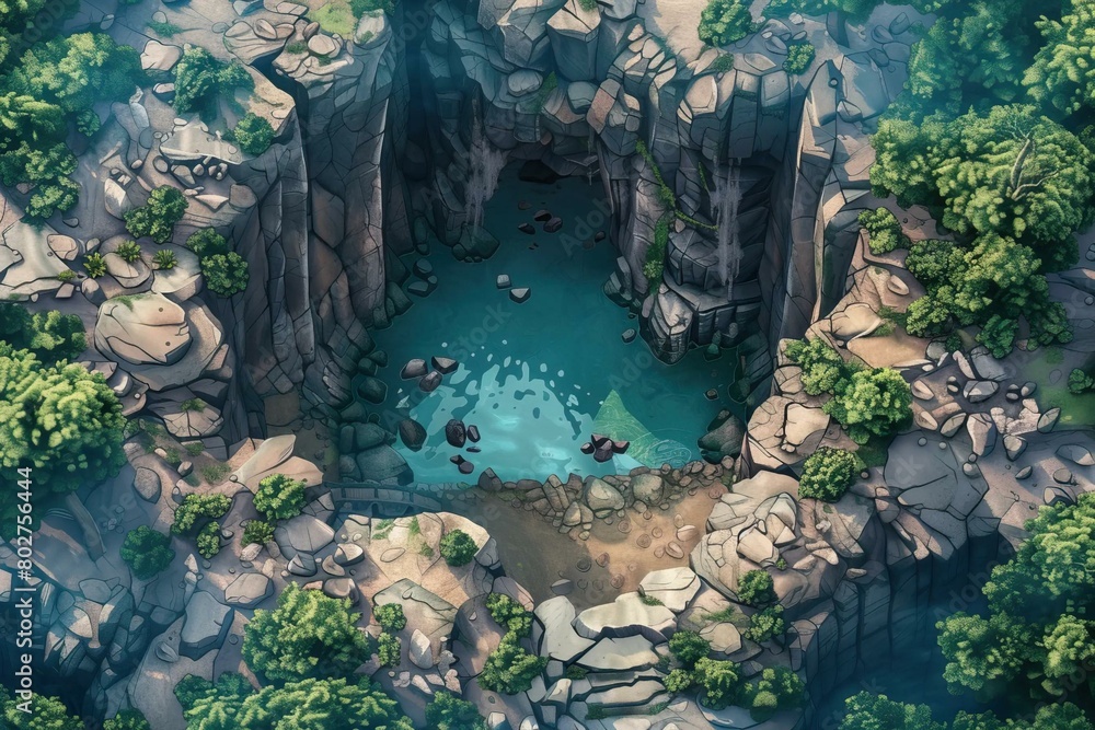 DnD Battlemap Mountain Cave Battlemap - Secret hideout used for epic ...