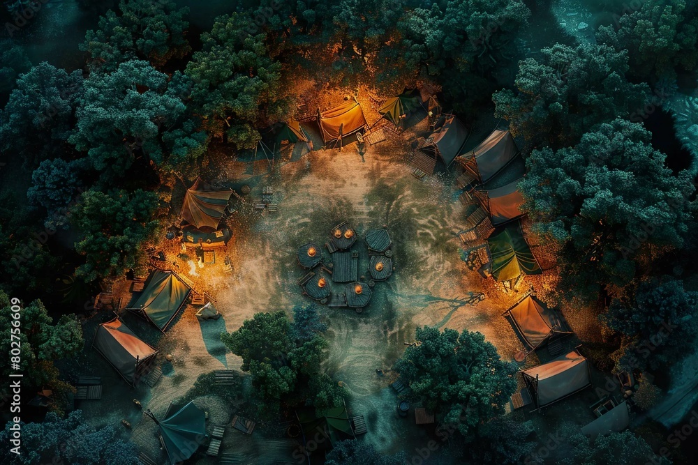 DnD Battlemap Nomad Camp Battlemap Style - A remote campsite in a desert setting. Stock ...