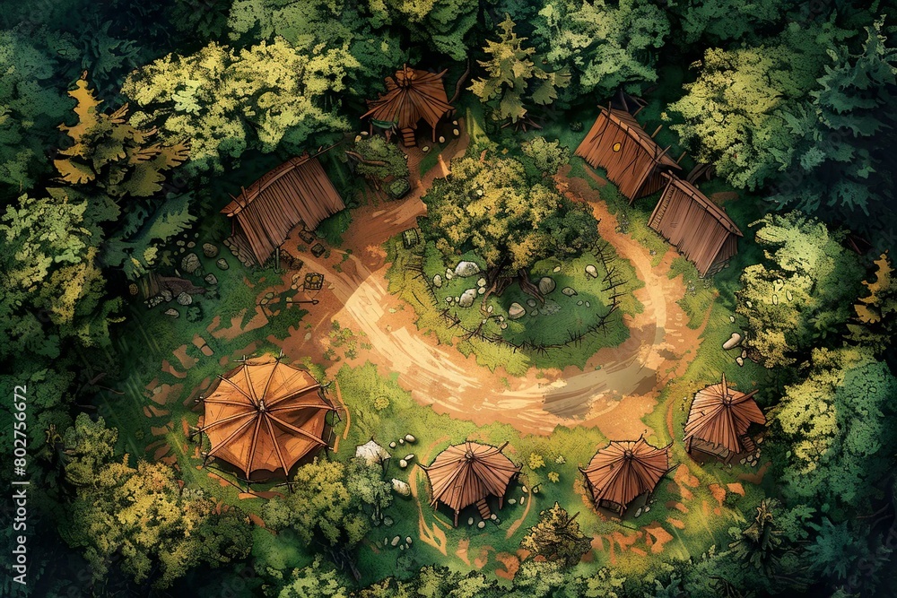 DnD Battlemap Ogre camp battle map style for RPG. Stock Illustration | Adobe Stock