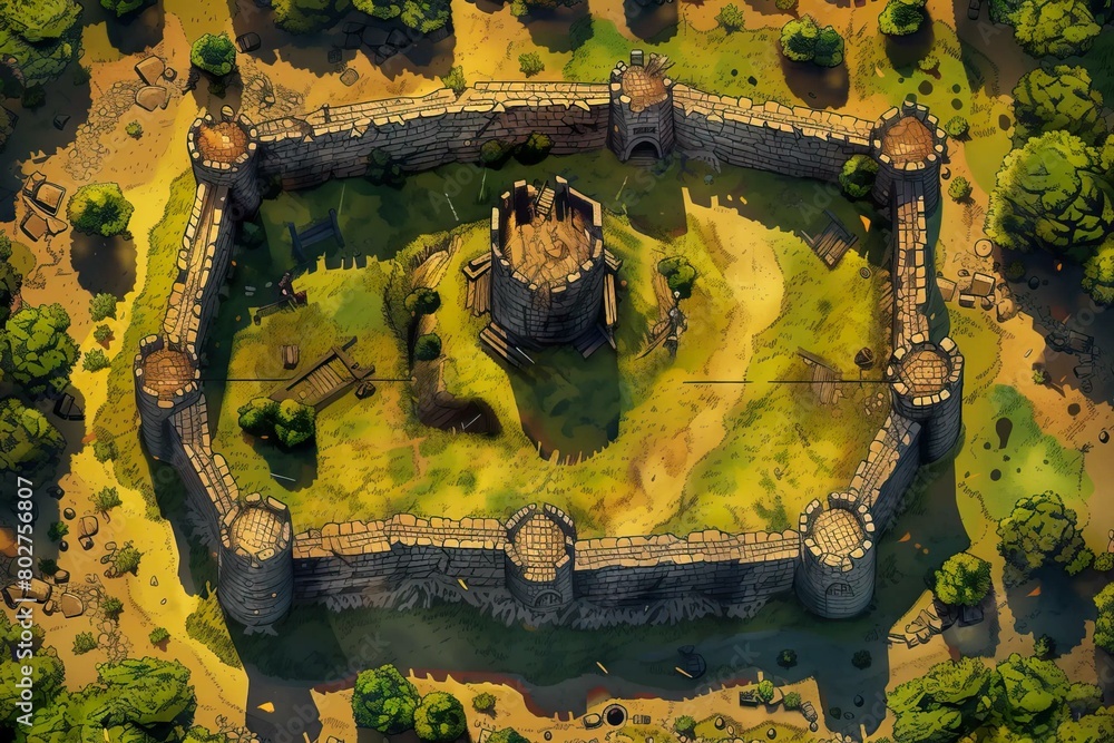 DnD Battlemap Orc Stronghold Battlemap. Stock Illustration | Adobe Stock