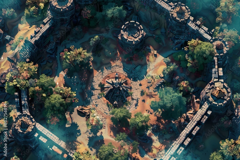 Ilustración de Stock DnD Battlemap Orc Stronghold Battlemap - A map ...