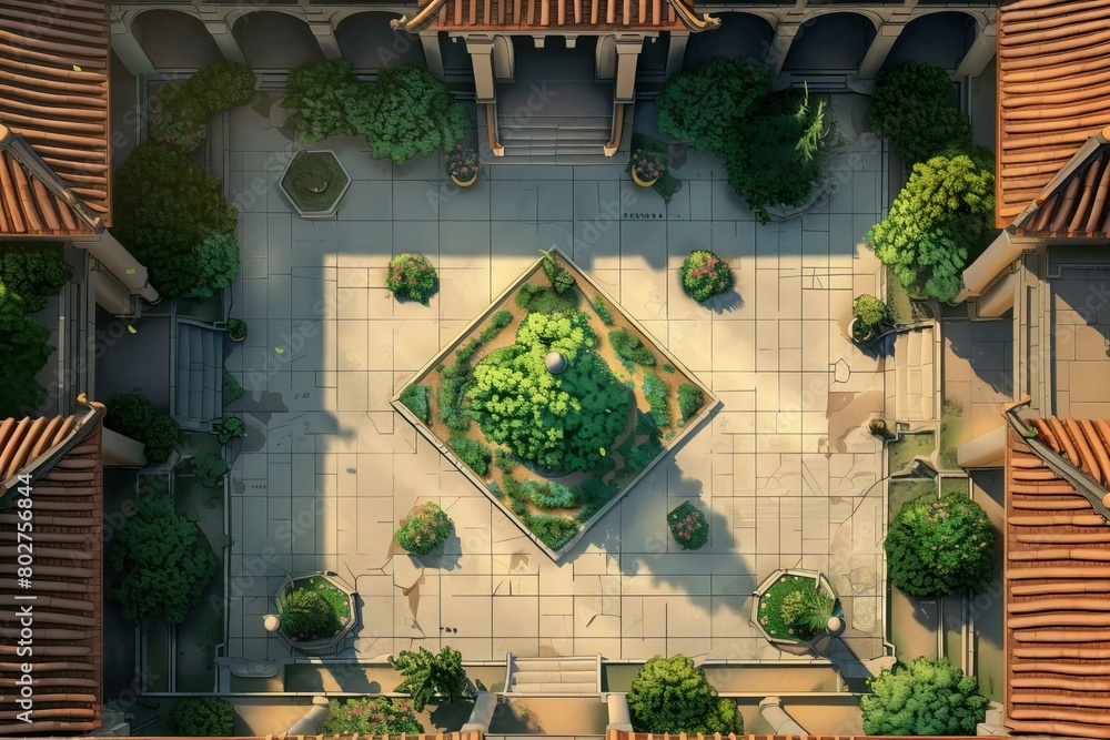 DnD Battlemap Palace Courtyard Battle Map: Intricate fantasy setting ...