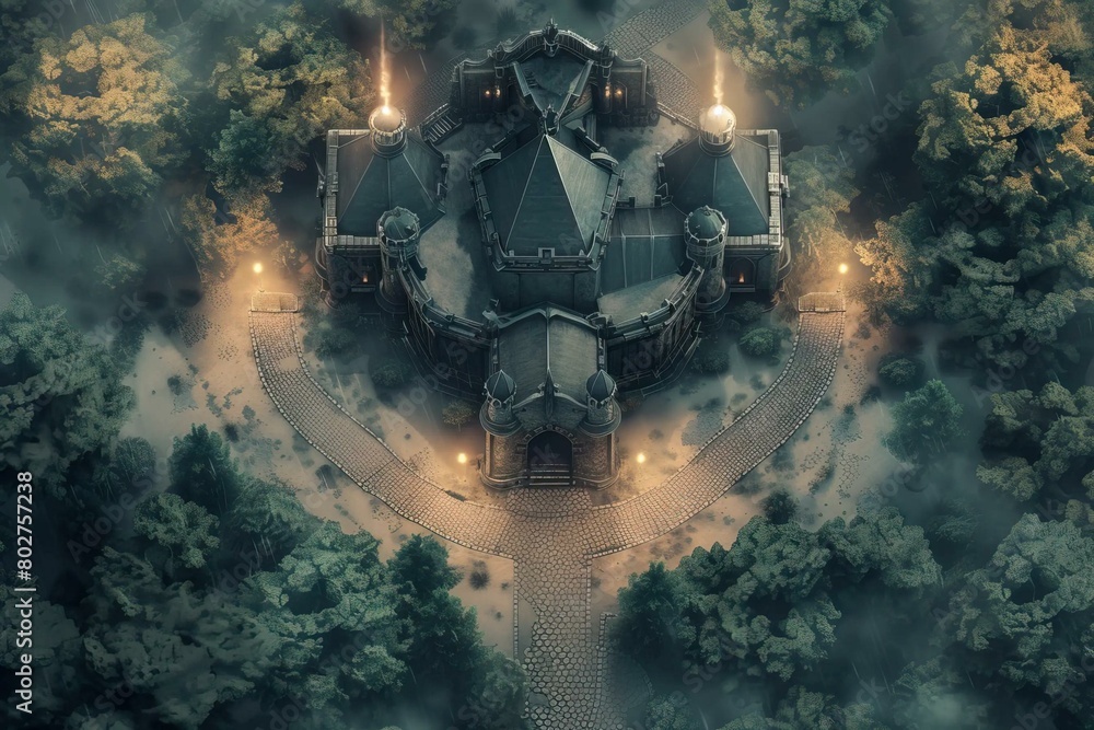 DnD Battlemap Vampiric Castle Battlemap. A detailed map of a sinister ...