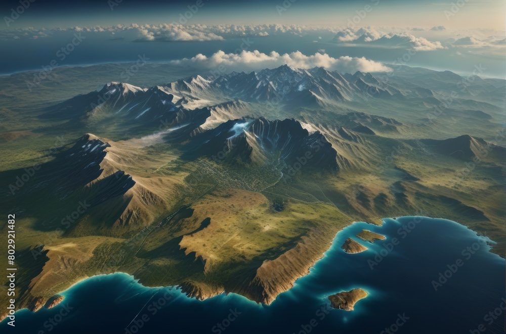 Fantasy 3d map of a fictional continent Stock Illustration | Adobe Stock