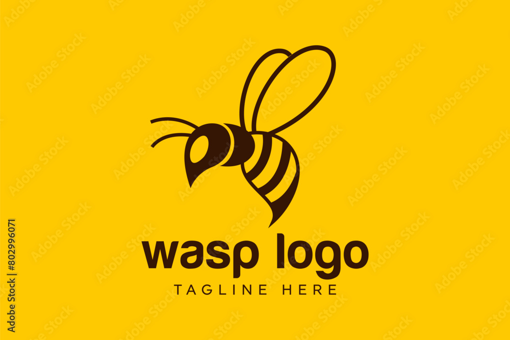 Wasp logo design vector Stock Vector | Adobe Stock
