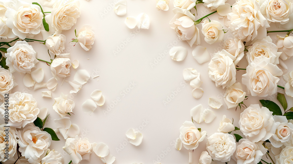 Wedding background with white roses Stock Photo | Adobe Stock