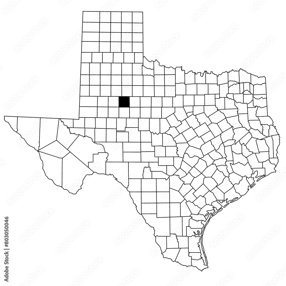 Illustration Stock Map of scurry County in Texas state on white ...