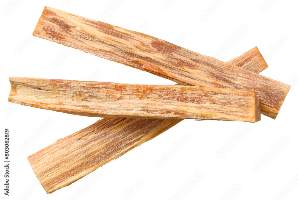 Photo Stock Cedar wood sticks isolated on white background, top view ...