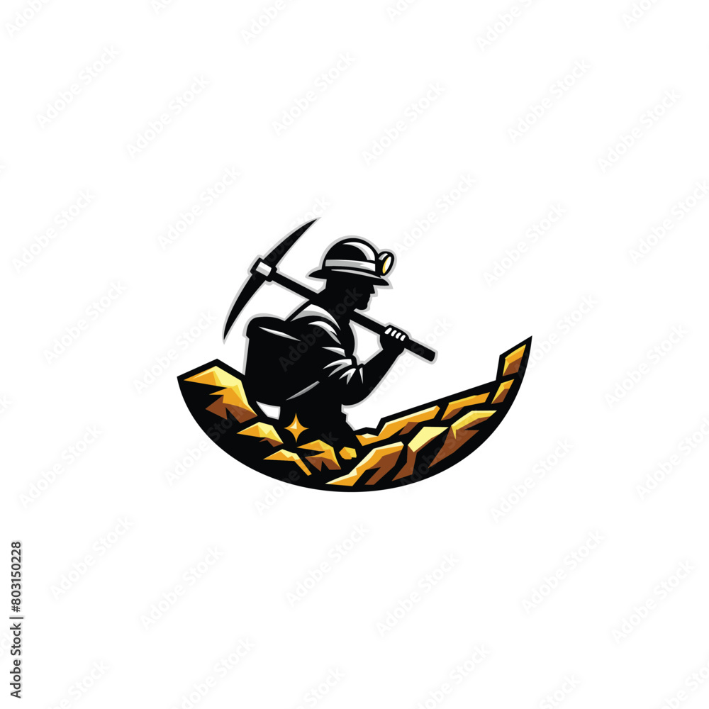 gold miner vector isolated white background Stock Vector | Adobe Stock