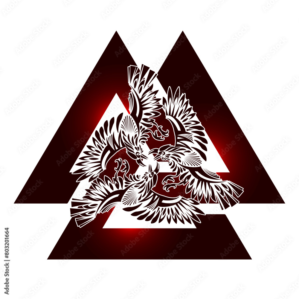 The Valknut is an ancient Scandinavian ritual pagan symbol consisting ...