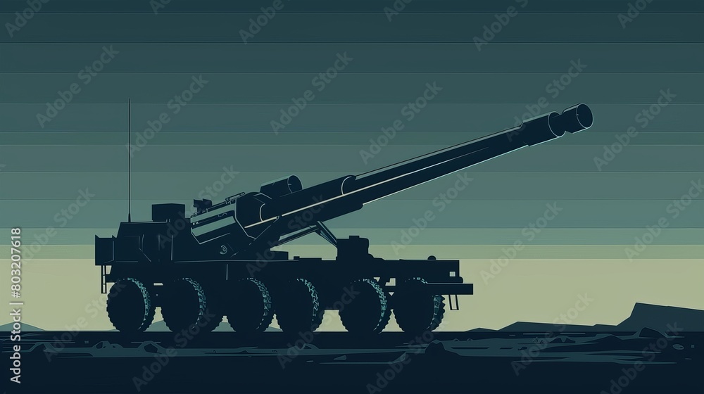 Artillery setup for air threat interception, using a minimalist ...